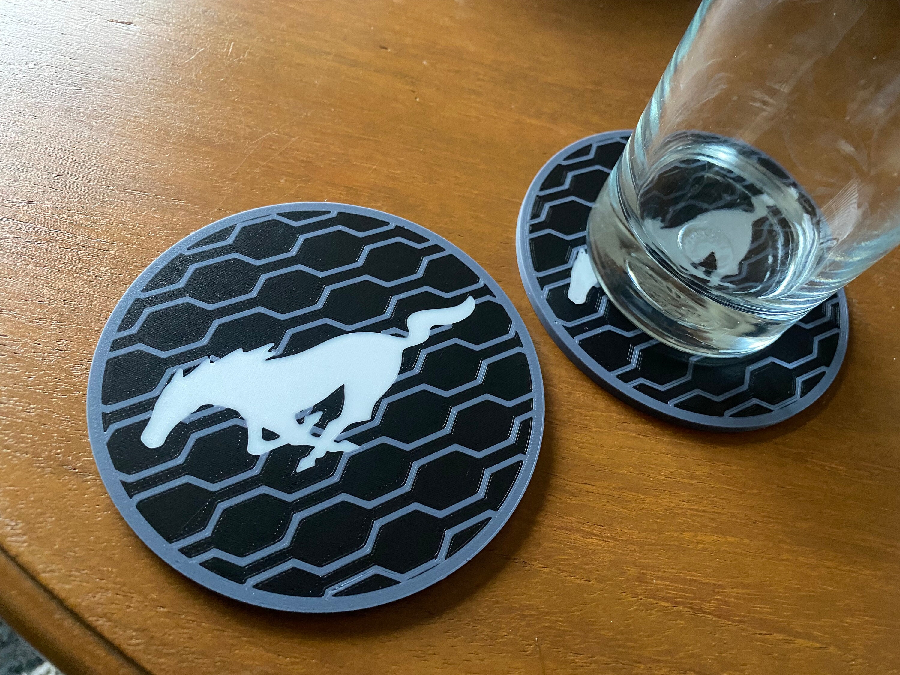 Ford Mustang Logo Coasters 4 Piece Set, Mustang Pony, Perfect Gift for ...