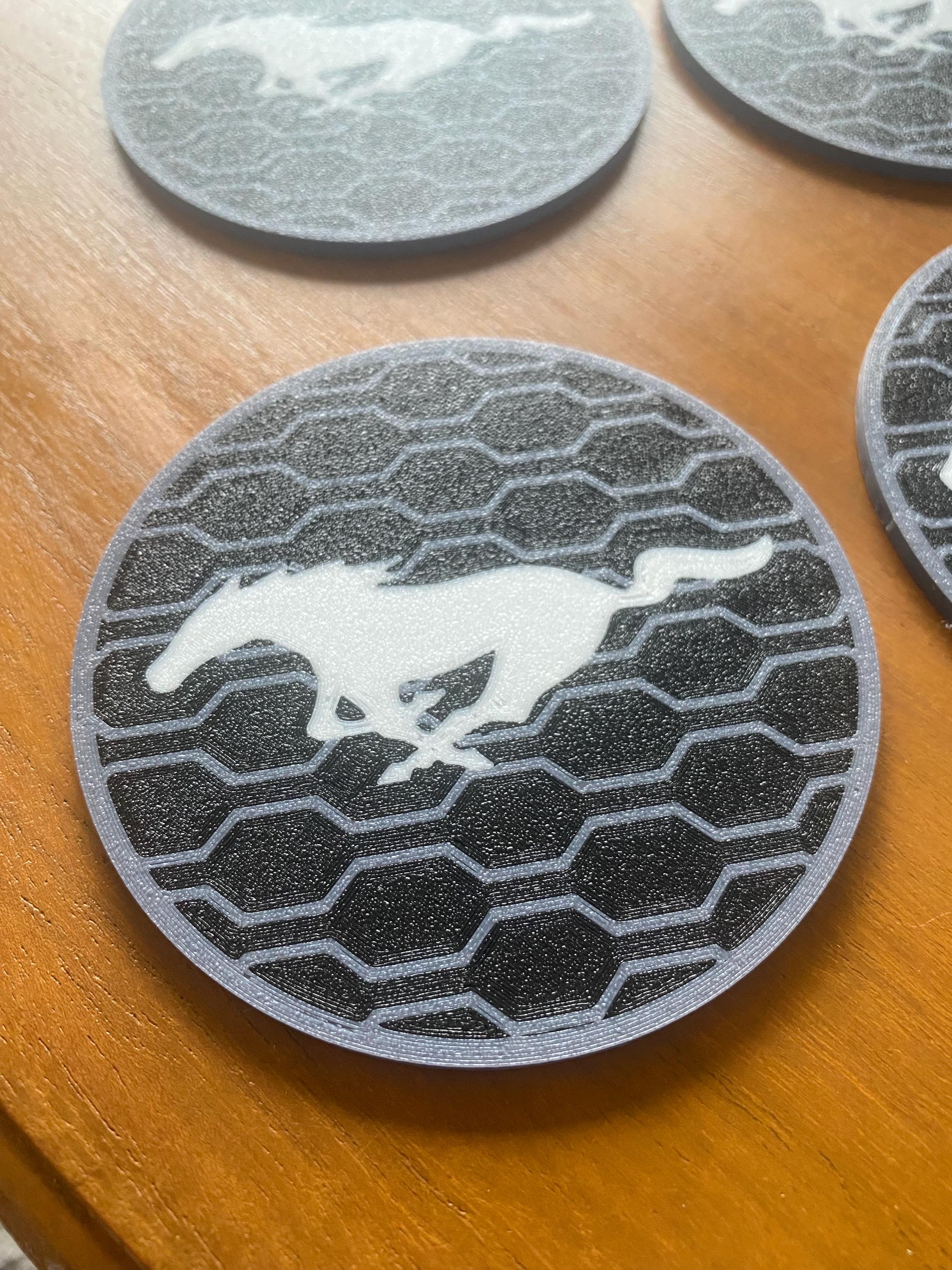 Ford Mustang Logo Coasters - 4 Piece Set, Mustang Pony, Perfect Gift ...
