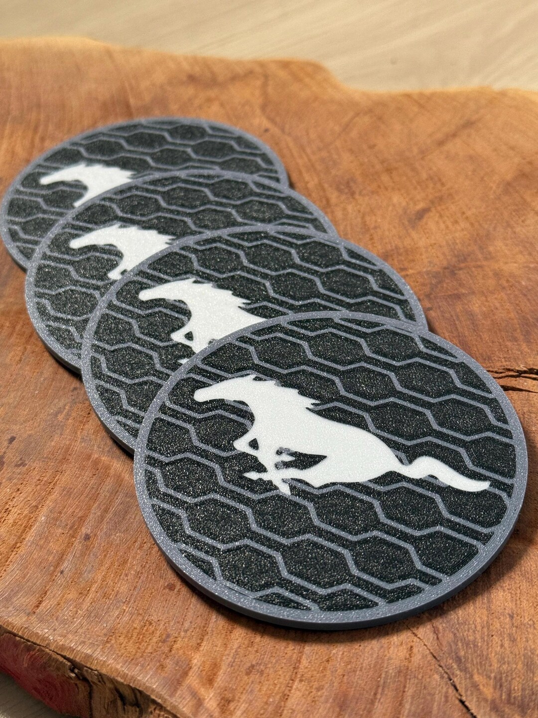 Ford Mustang Logo Coasters - 4 Piece Set, Mustang Pony, Perfect Gift ...
