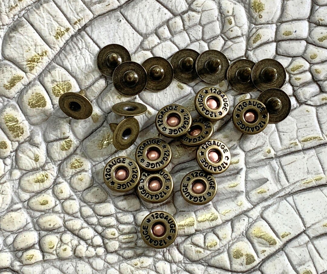 Shotgun Shell Rivets 9mm|10 Sets|brass and Copper|bullet Rivet, Bullet ...