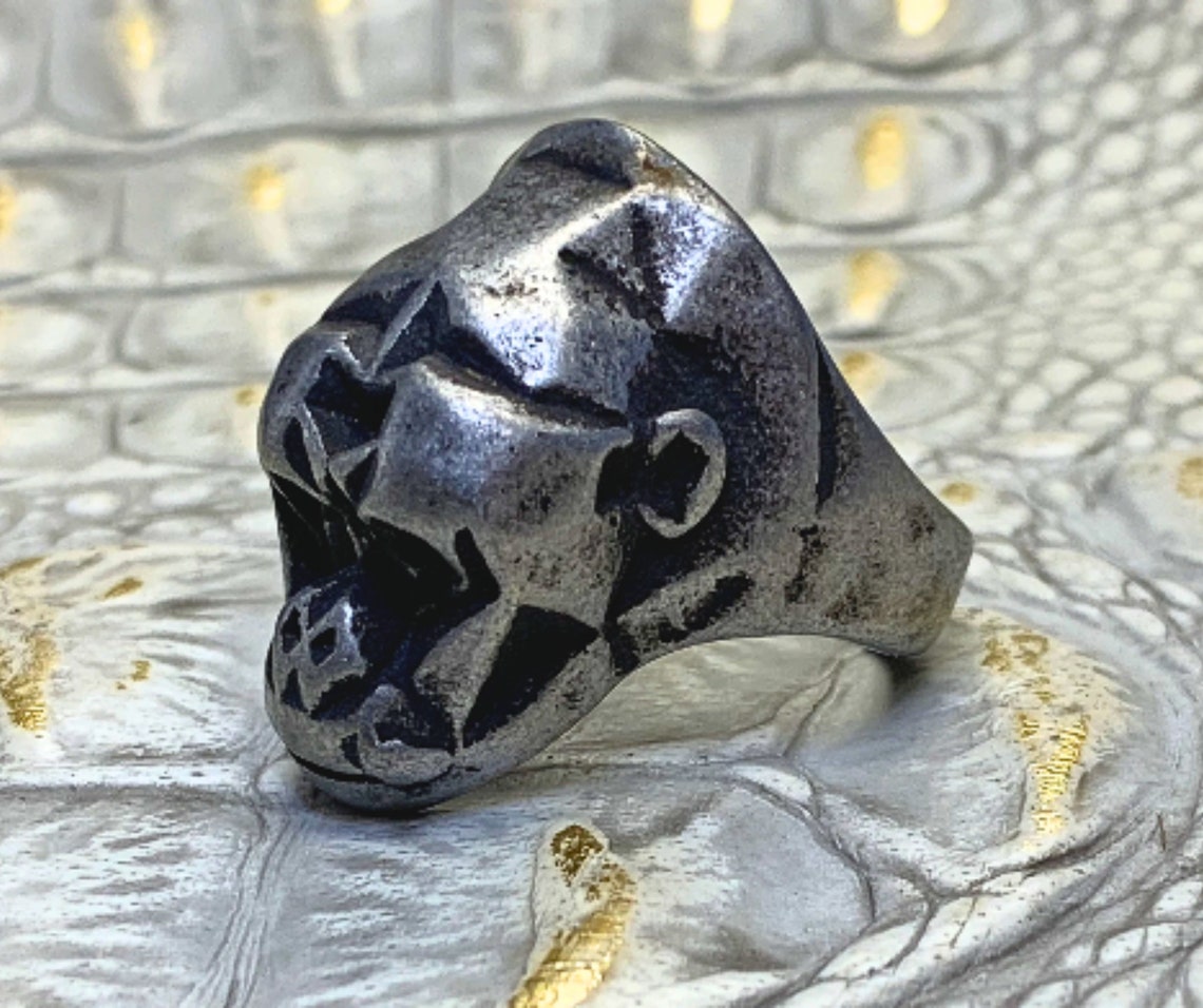 Gorilla Ringchiseled 316L Stainless Steel, Matte Finishking Kong Ring ...