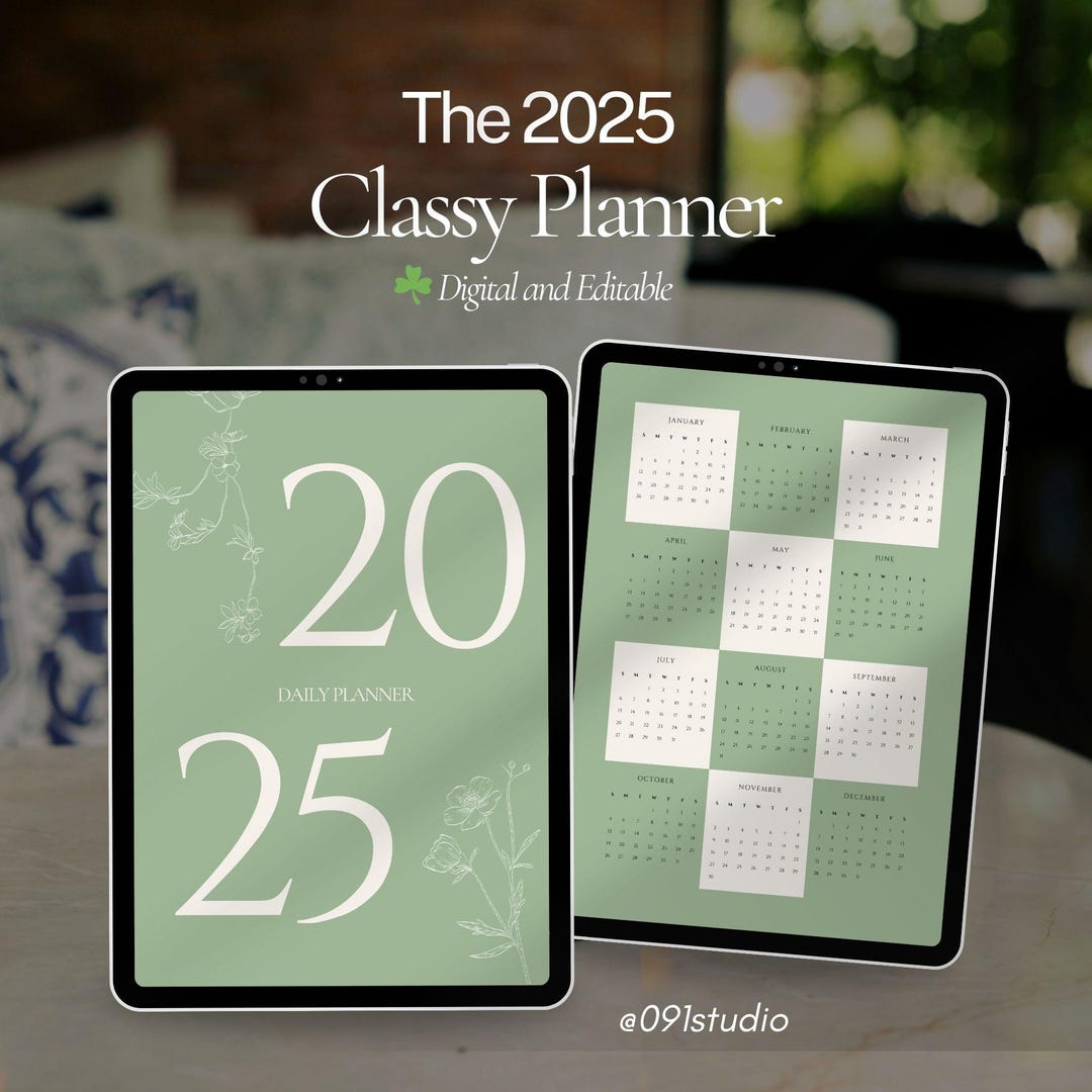 Minimalist 2025 Digital Planner | Digital Planner Template, 2025 ...