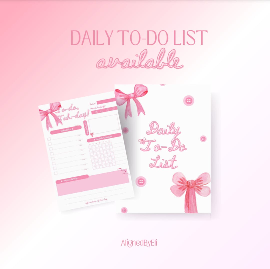 Coquette Daily To-do List Template - Etsy