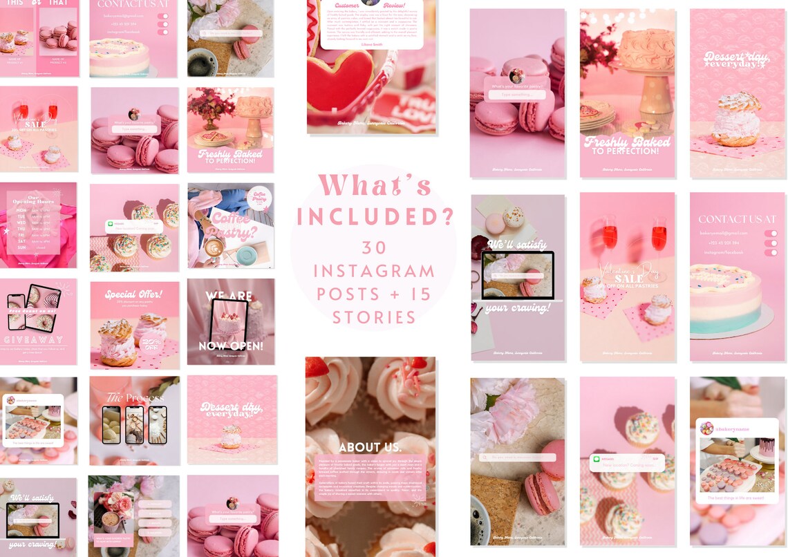 45 Bakery Instagram Post Templates, Bakery Canva Instagram Post and ...
