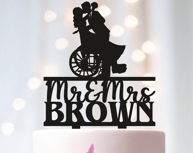 Wheelchair Wedding Cake Topper,bride in Wheelchair Wedding Cake Topper ...