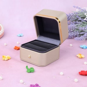 Personalized Proposal Ring Box • Leather Ring Box • Dainty Engagement ...