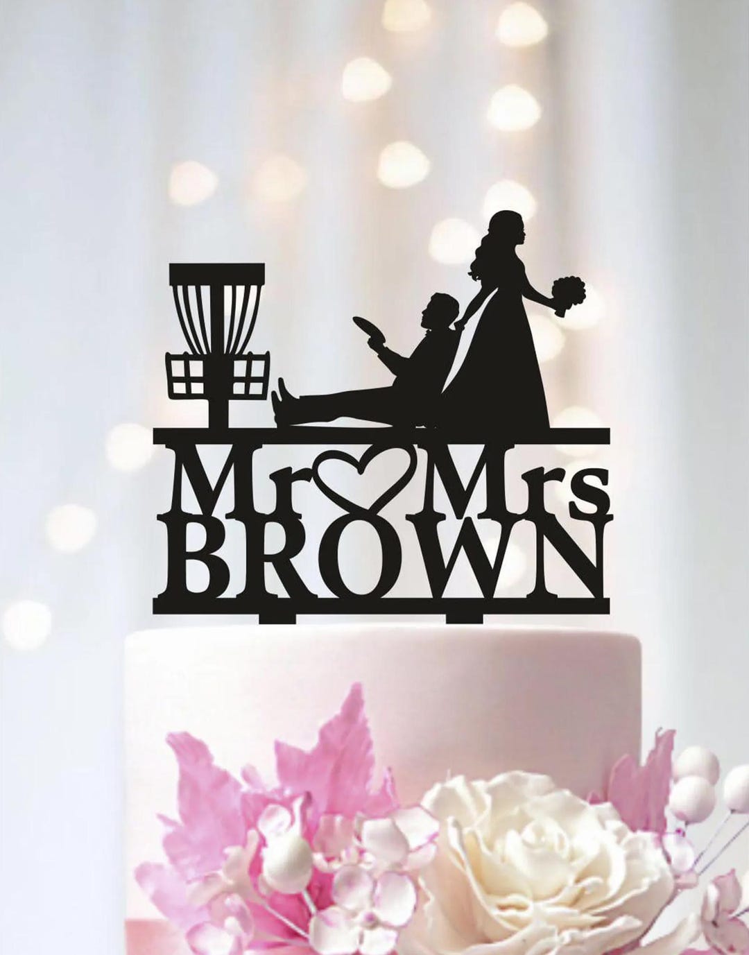 Frisbee Golf Wedding Cake Topper: Mr & Mrs Disc Sport Decoration - Etsy