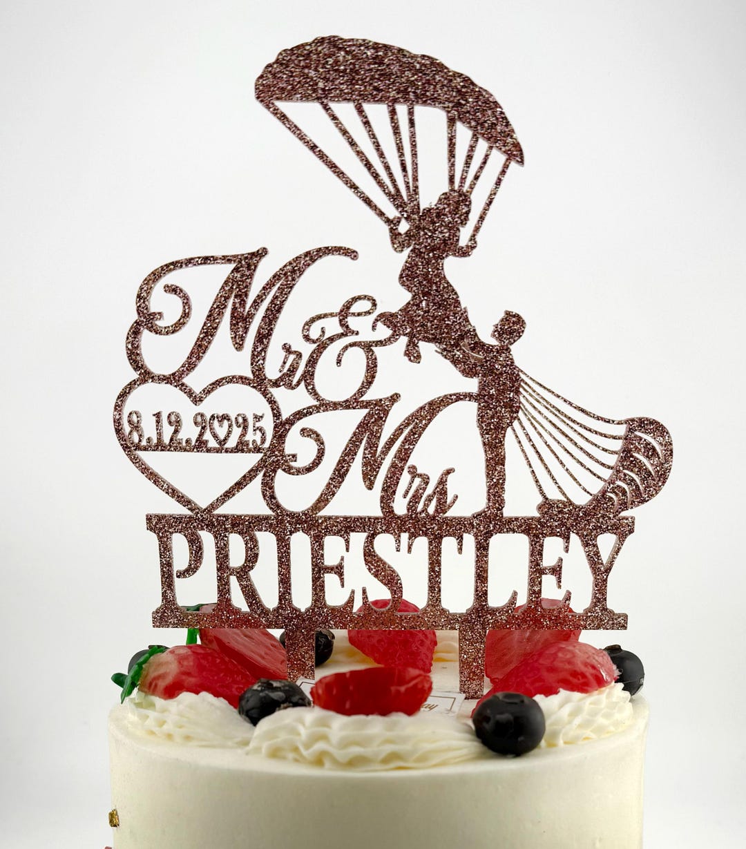 Sky Diving Wedding Cake Topper, Parachute Wedding Cake Topper, Wedding ...