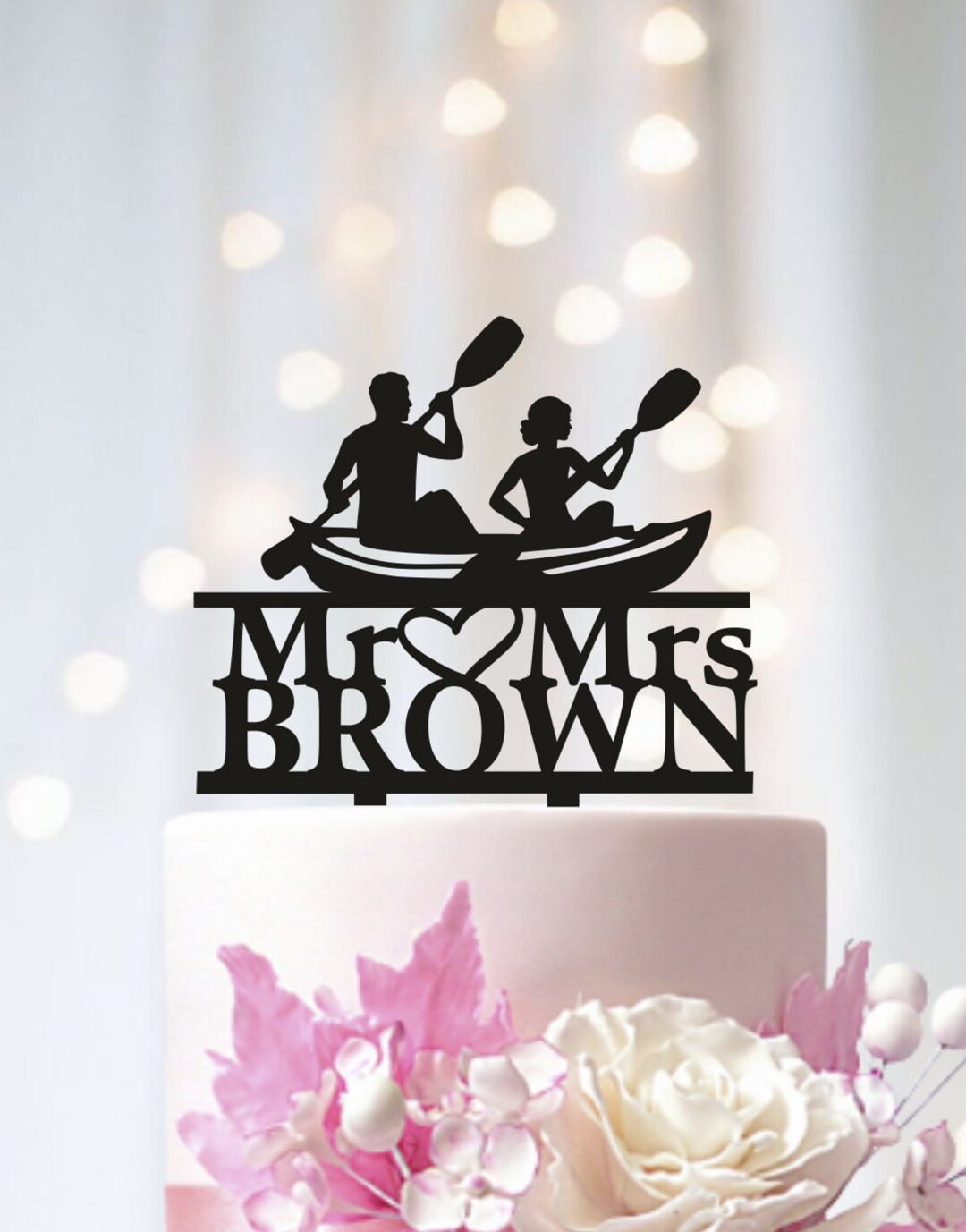 Boat Wedding Cake Topper, Canoe Wedding Cake Topper, Kayak Cake Topper, Canoe Theme Party Decor ...