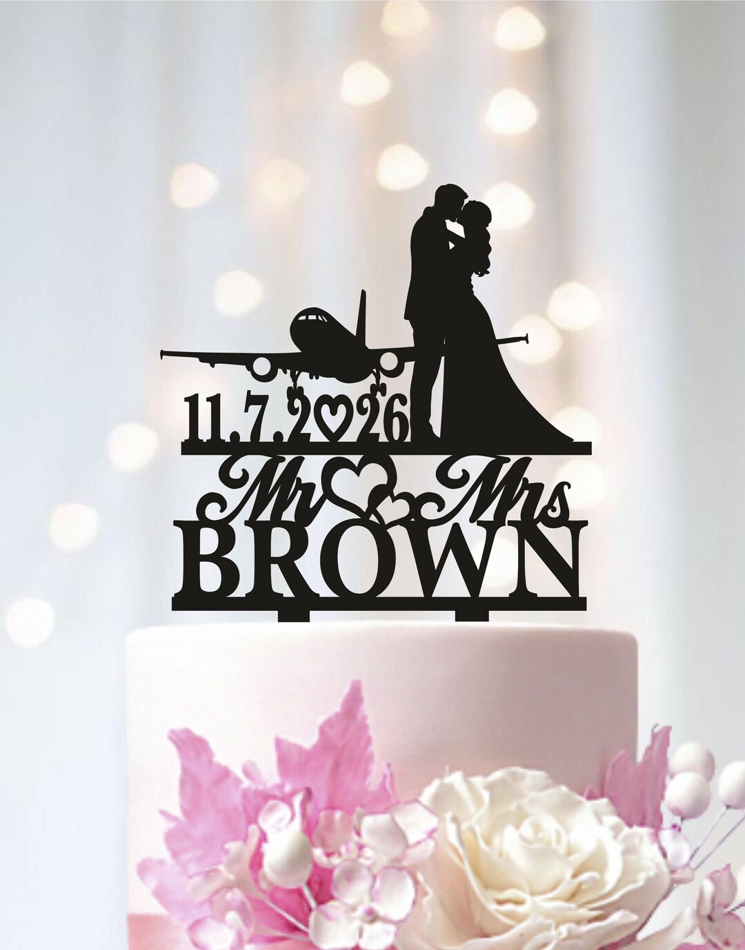 Pilot Wedding Cake Topper, Plane Cake Topper, Aircraft Wedding Topper ...
