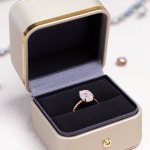 Personalized Proposal Ring Box Leather Ring Box Dainty Engagement ...