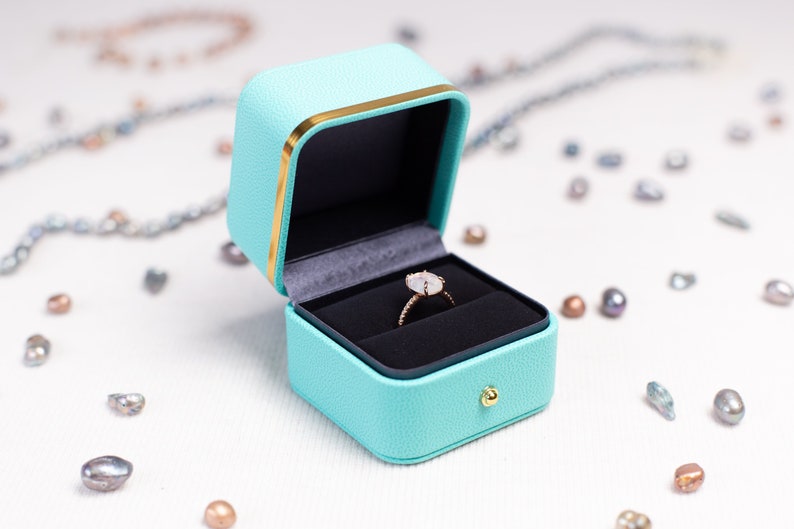 Personalized Proposal Ring Box Leather Ring Box Dainty Engagement ...