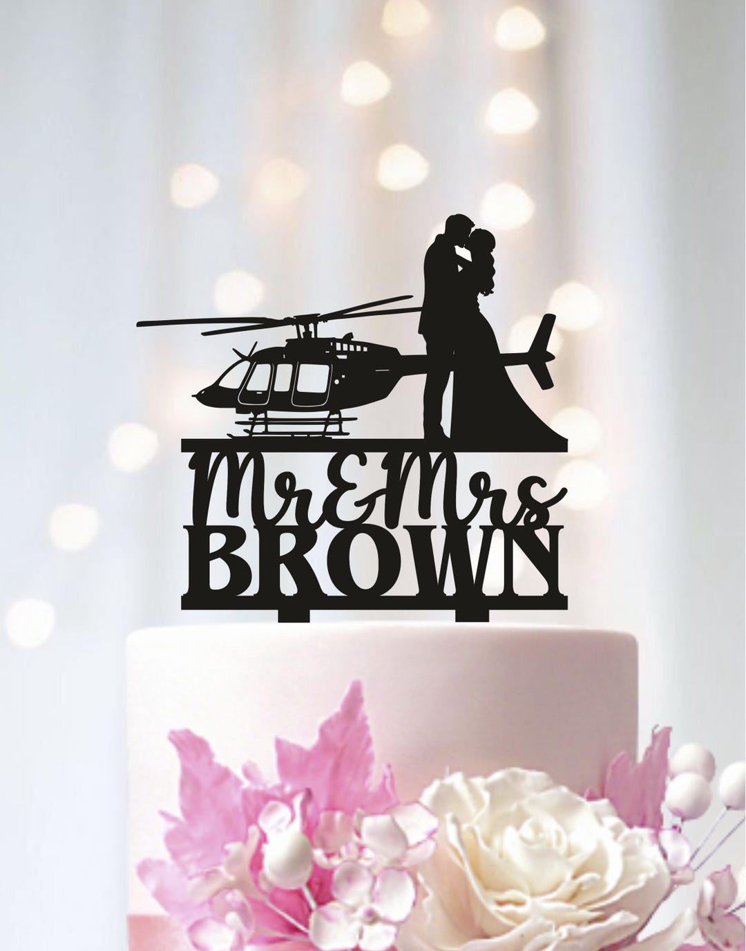Helicopter Wedding Cake Topper, Helicopter Pilot Cake Topper ...