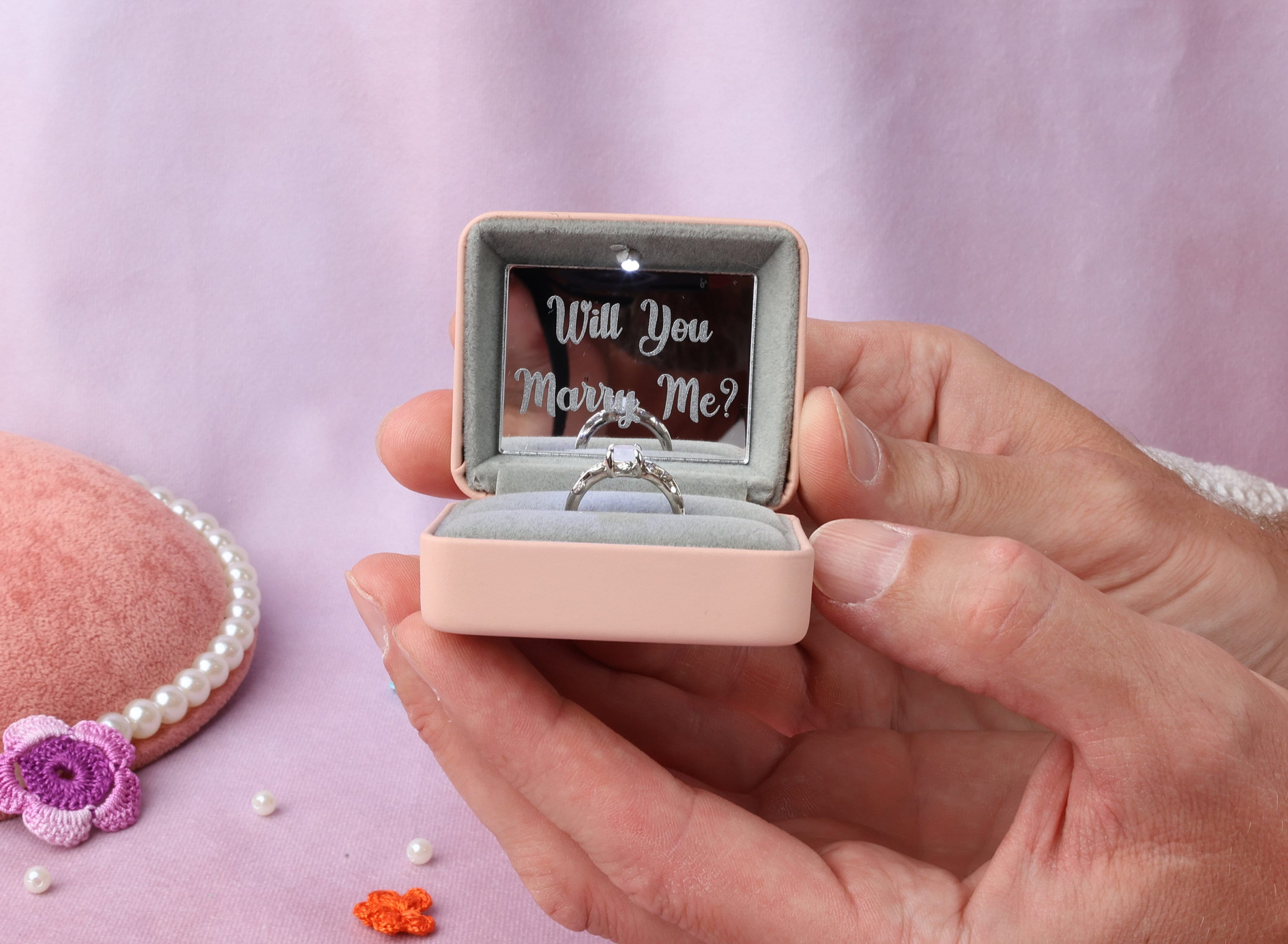 Personalized LED Engagement Ring Box: Proposal Ring Bearer - Etsy
