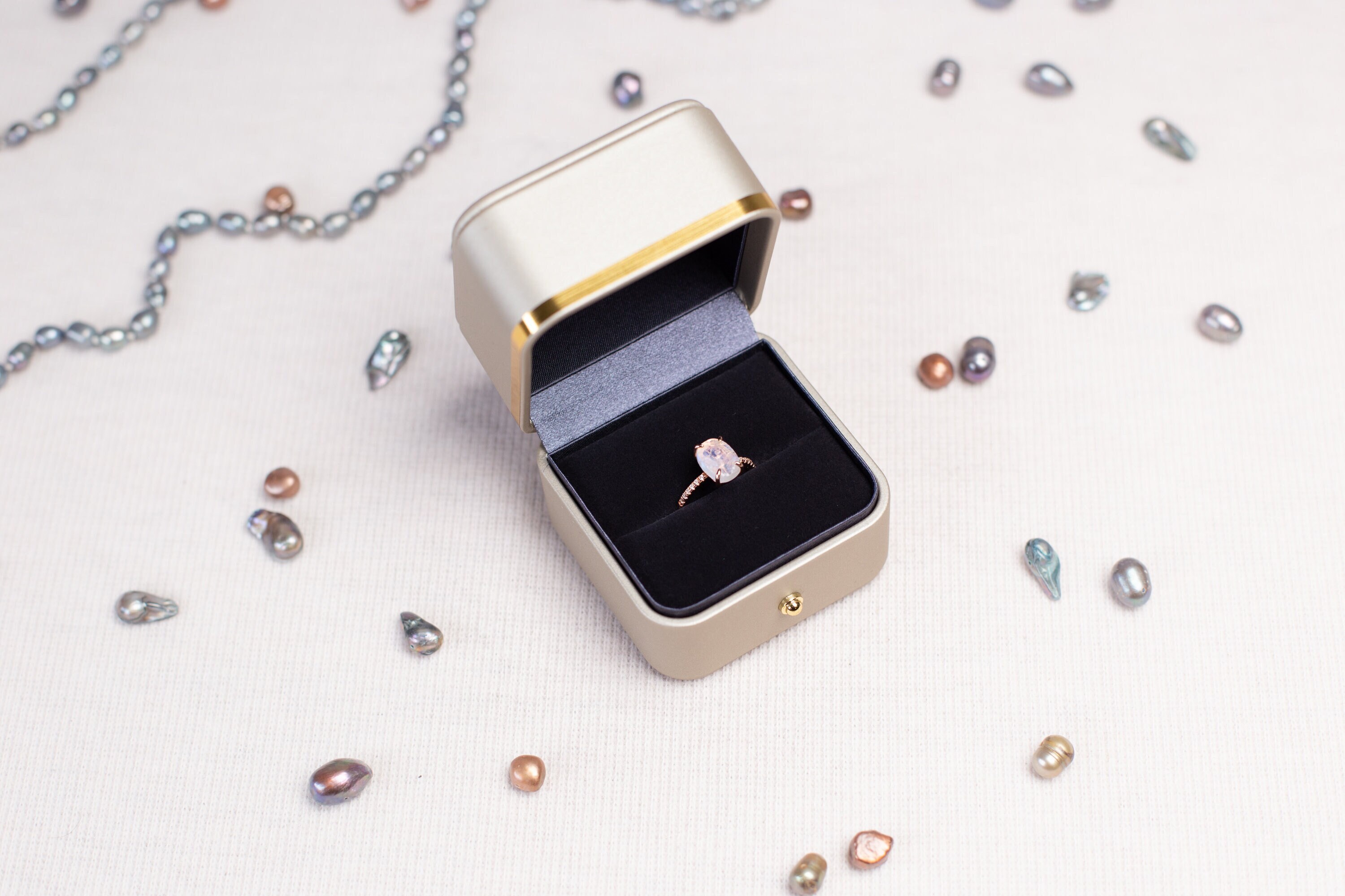 Personalized Proposal Ring Box Leather Ring Box Dainty Engagement ...