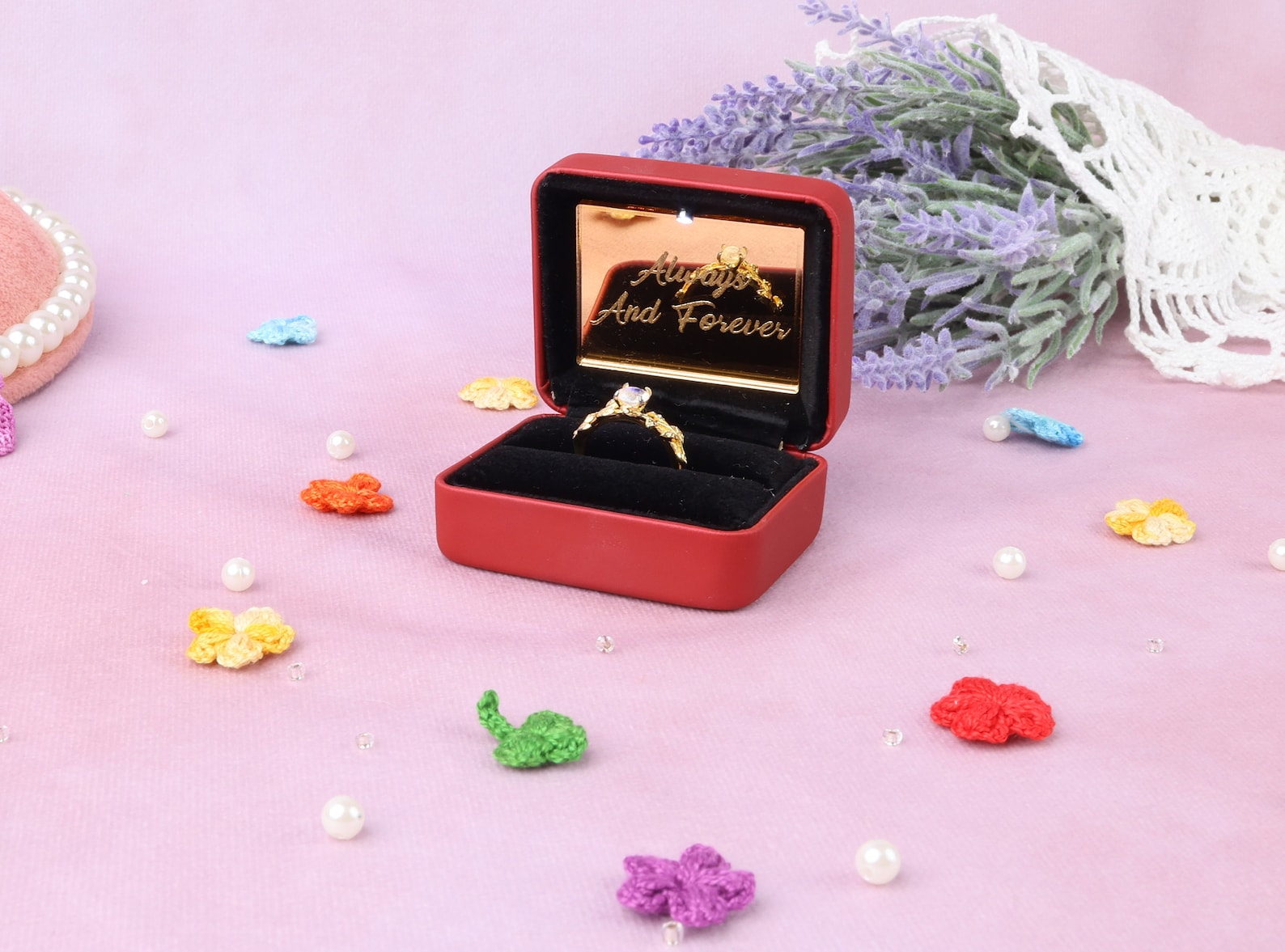 Personalized LED Engagement Ring Box: Proposal Ring Bearer - Etsy