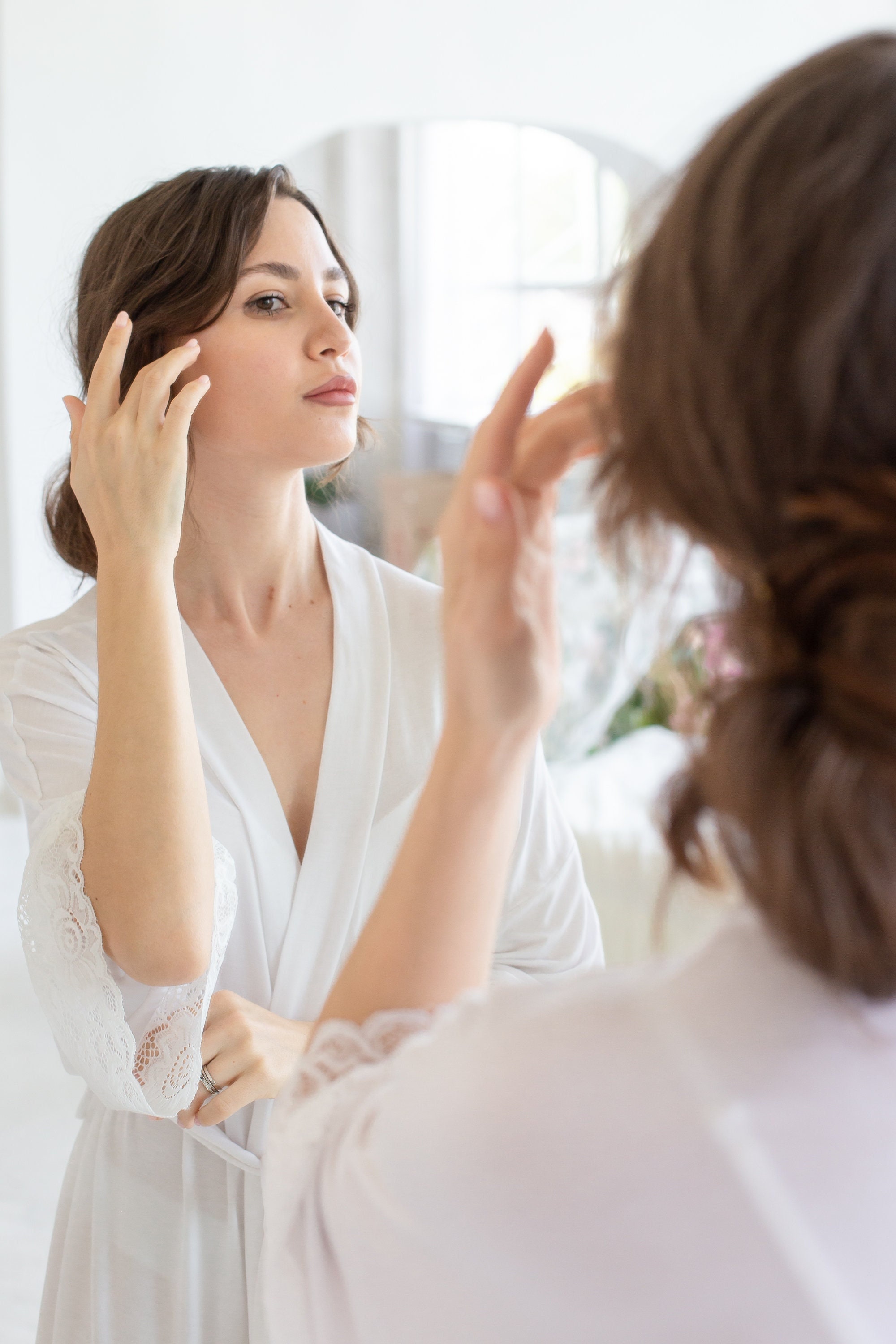 Bridal Robes Lace Bride Robe Bridal Robe With Wide Sleeves White ...