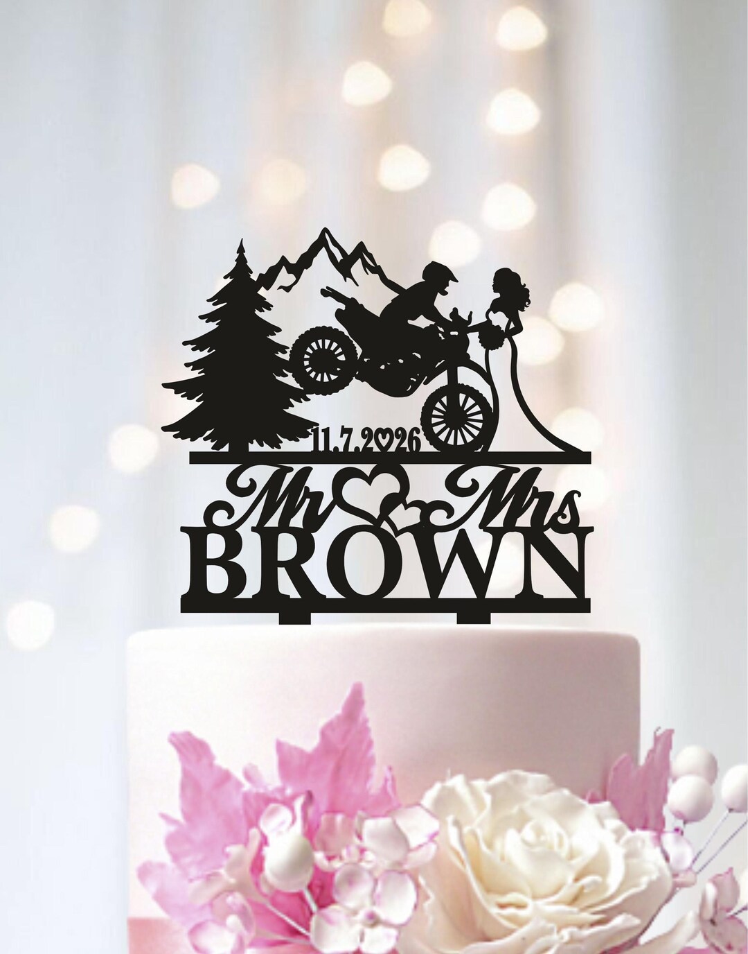 Dirt Motorcycle Wedding Cake Topper Motorcycle Cake Toppers Cake Topper ...