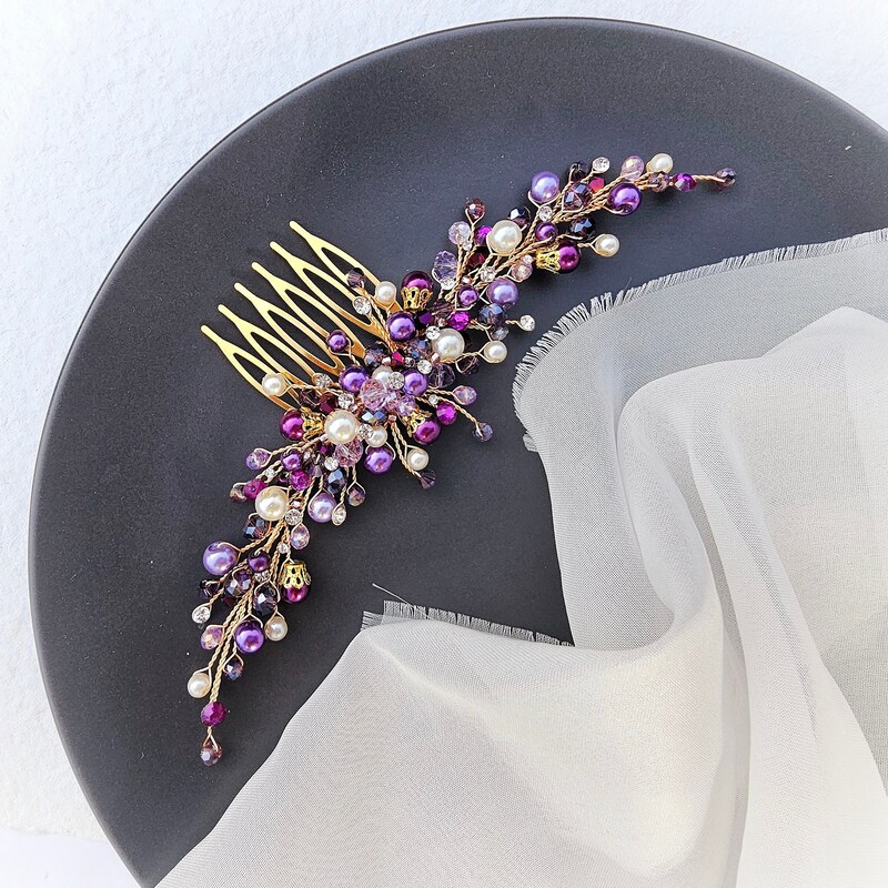 Purple Hair Comb - Etsy