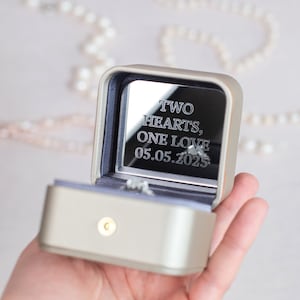 Personalized Proposal Ring Box Leather Ring Box Dainty Engagement ...