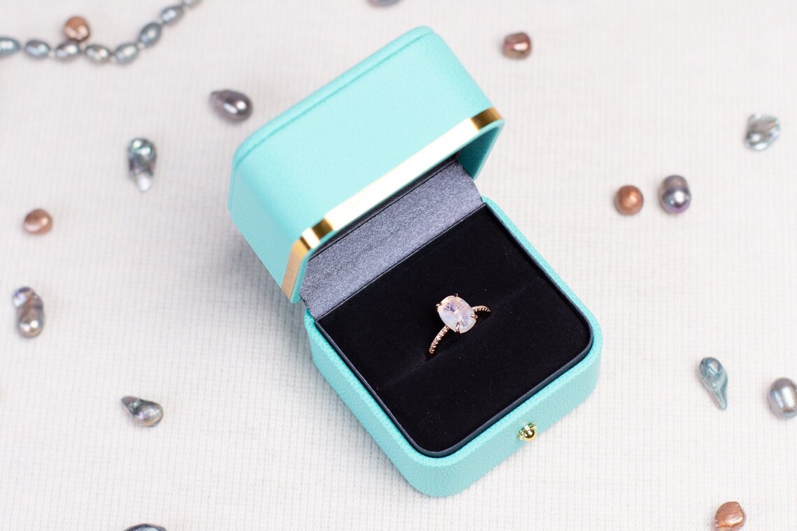 Personalized Proposal Ring Box Leather Ring Box Dainty Engagement ...
