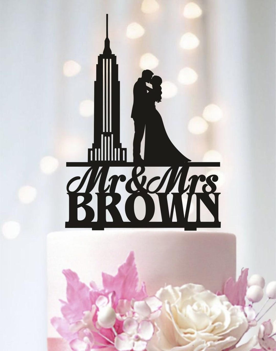 New York Wedding Cake Topper, Travel Wedding Cake Topper, Empire State ...