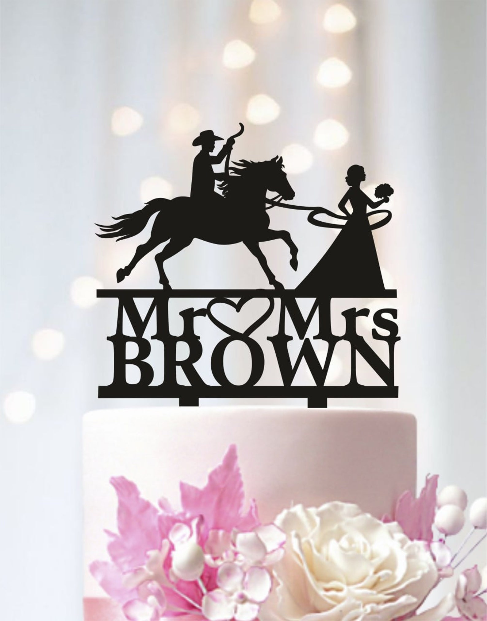 Cowboy Wedding Cake Topper, Country Cake Topper, Horse Cake Topper ...