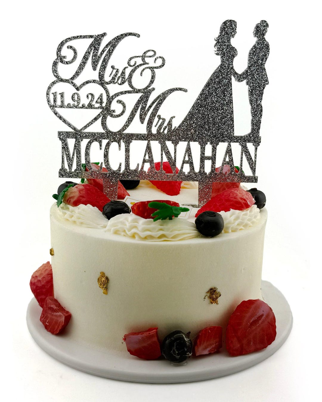 Lesbian Cake Topper With Dogs, Mrs and Mrs Wedding Topper, Two Brides ...