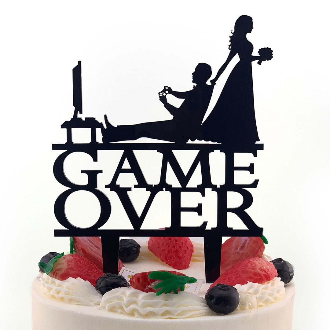 Game Over Wedding Cake Topper, Gamer Wedding Cake Topper Video Game ...