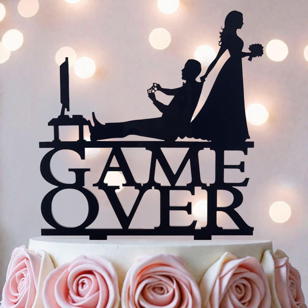 Game Over Wedding Cake Topper: Gamer Bride & Groom Decoration - Etsy
