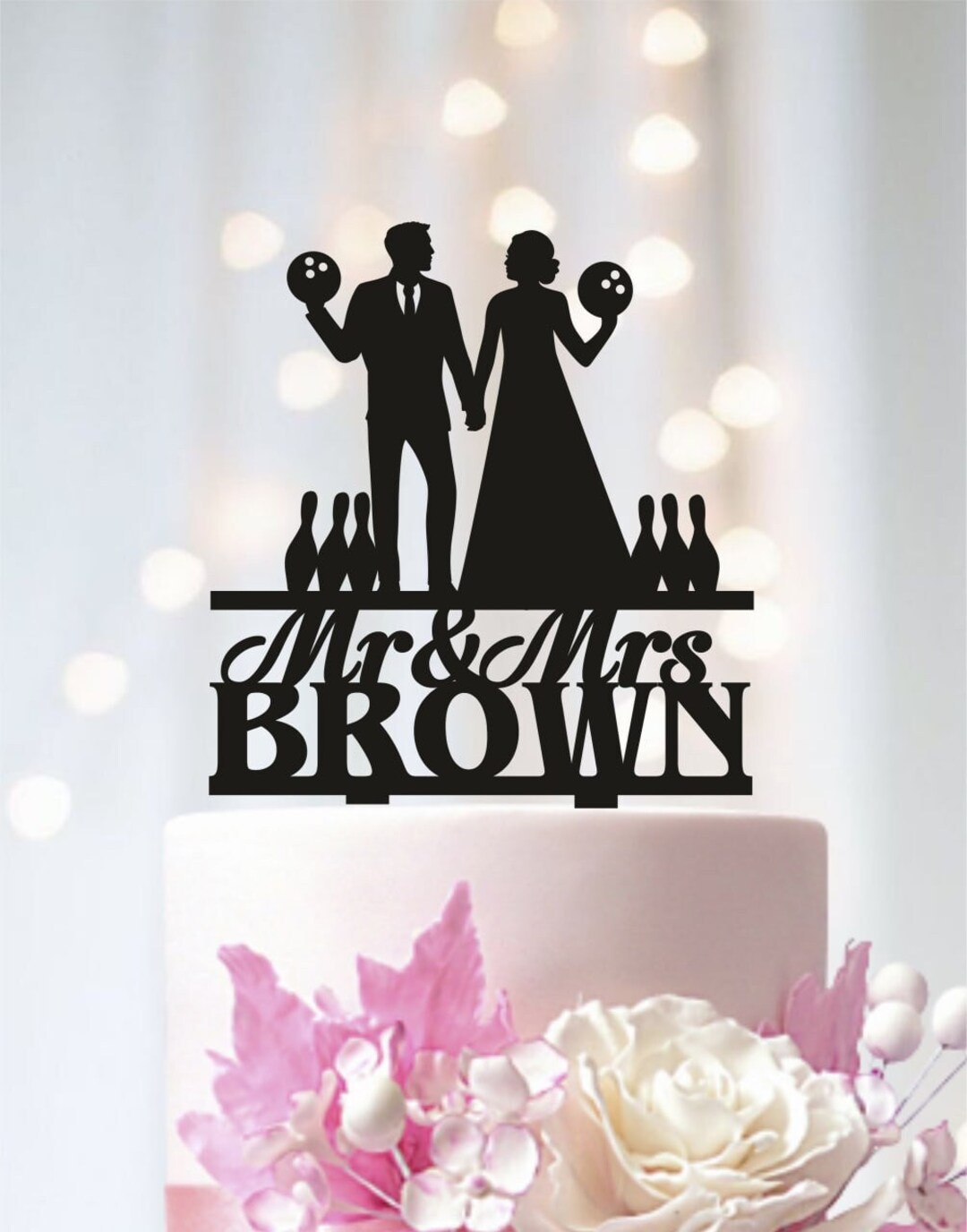 Bowling Wedding Cake Topper, Bowling Player Cake Topper, Funny Bride ...
