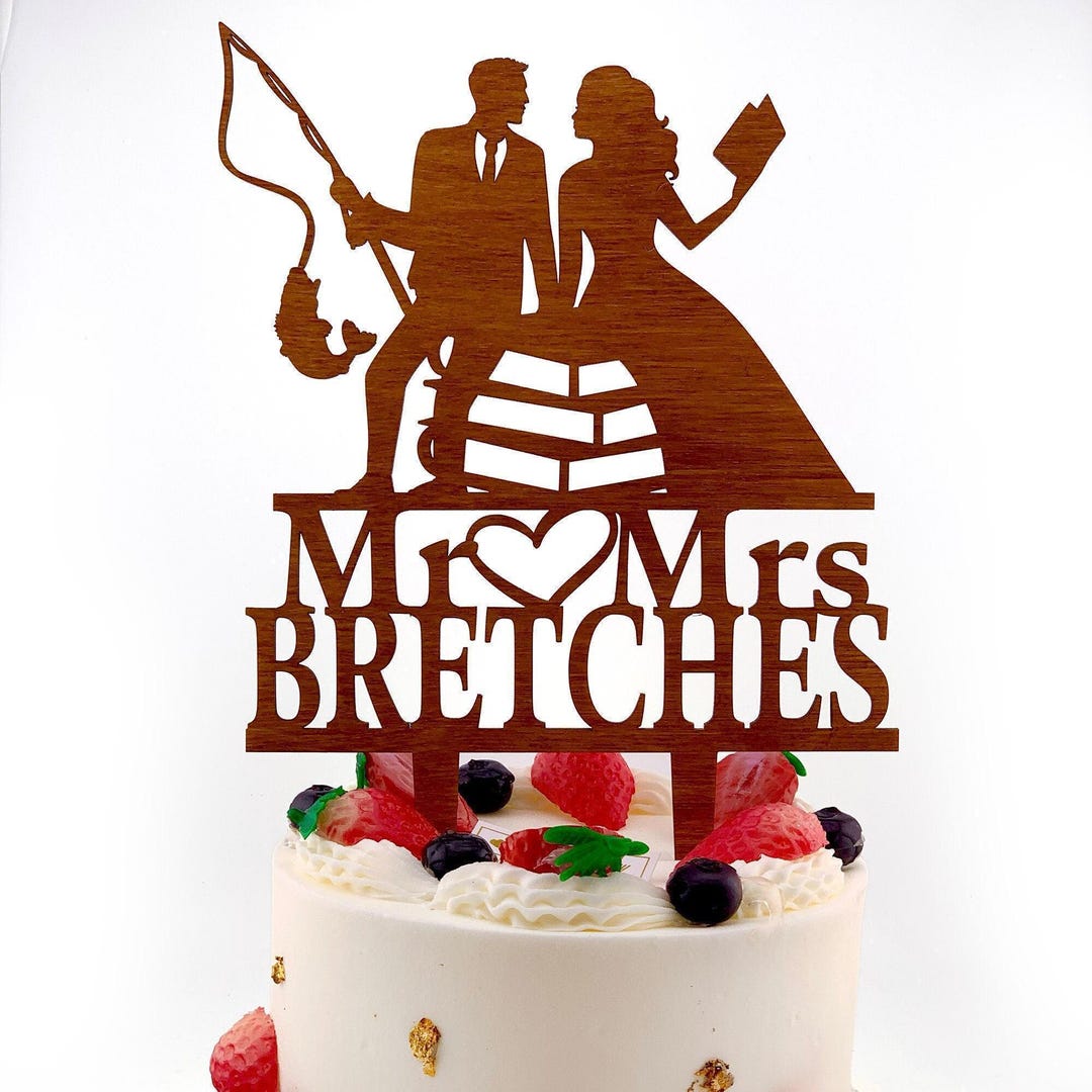 Fishing Topper for Wedding, Reading Wedding Cake Topper, Literary Cake ...