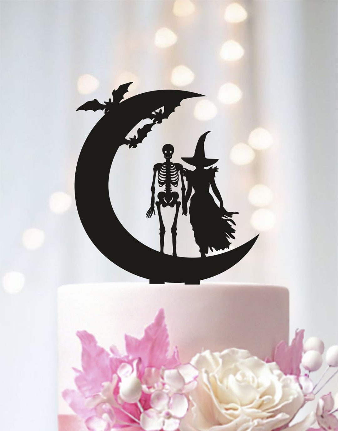 Witch Wedding Cake Topper, Skeleton Wedding Cake Topper, Halloween Cake ...
