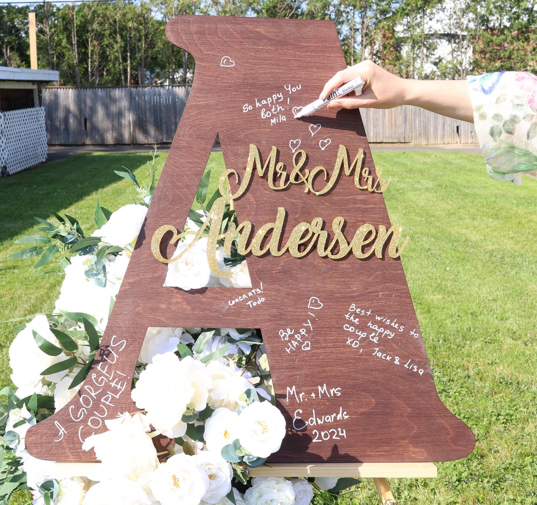 Wedding Alternative Guest Book, Letter Guest Book, Personalized Letter ...