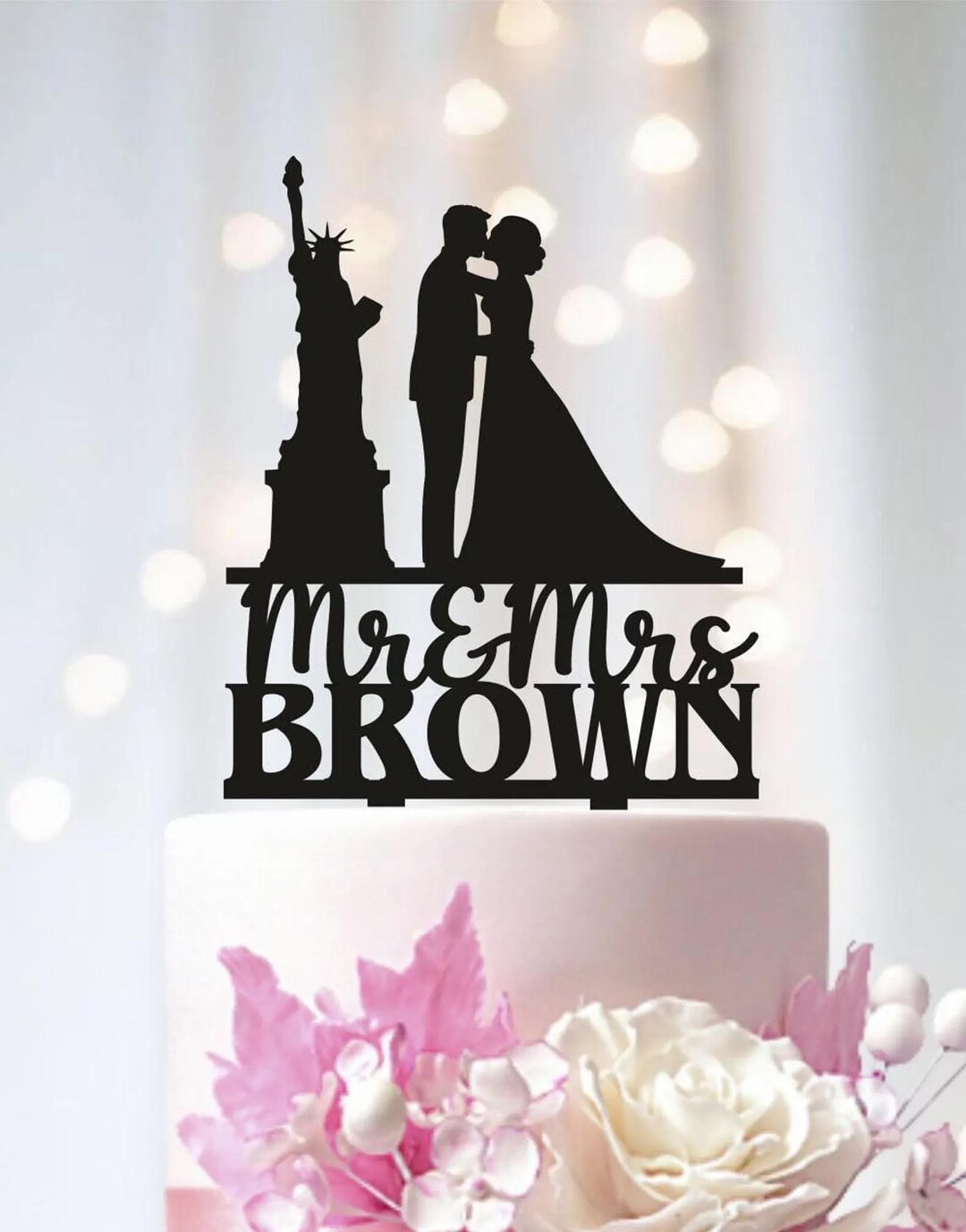 Statue of Liberty Wedding Cake Topper: New York Travel Theme - Etsy