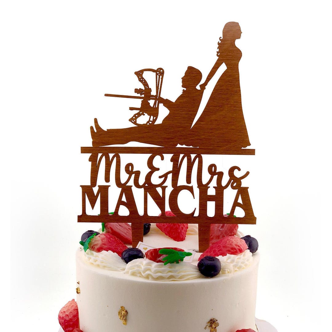 Archery Wedding Cake Topper, Bow Hunting Cake Topper, Bride and Groom ...