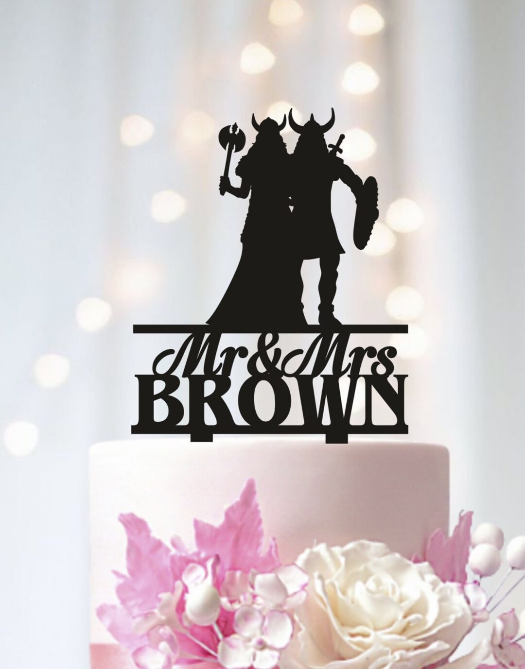 Viking Wedding Cake Topper, Medieval Wedding Cake Topper, Mr and Mrs ...