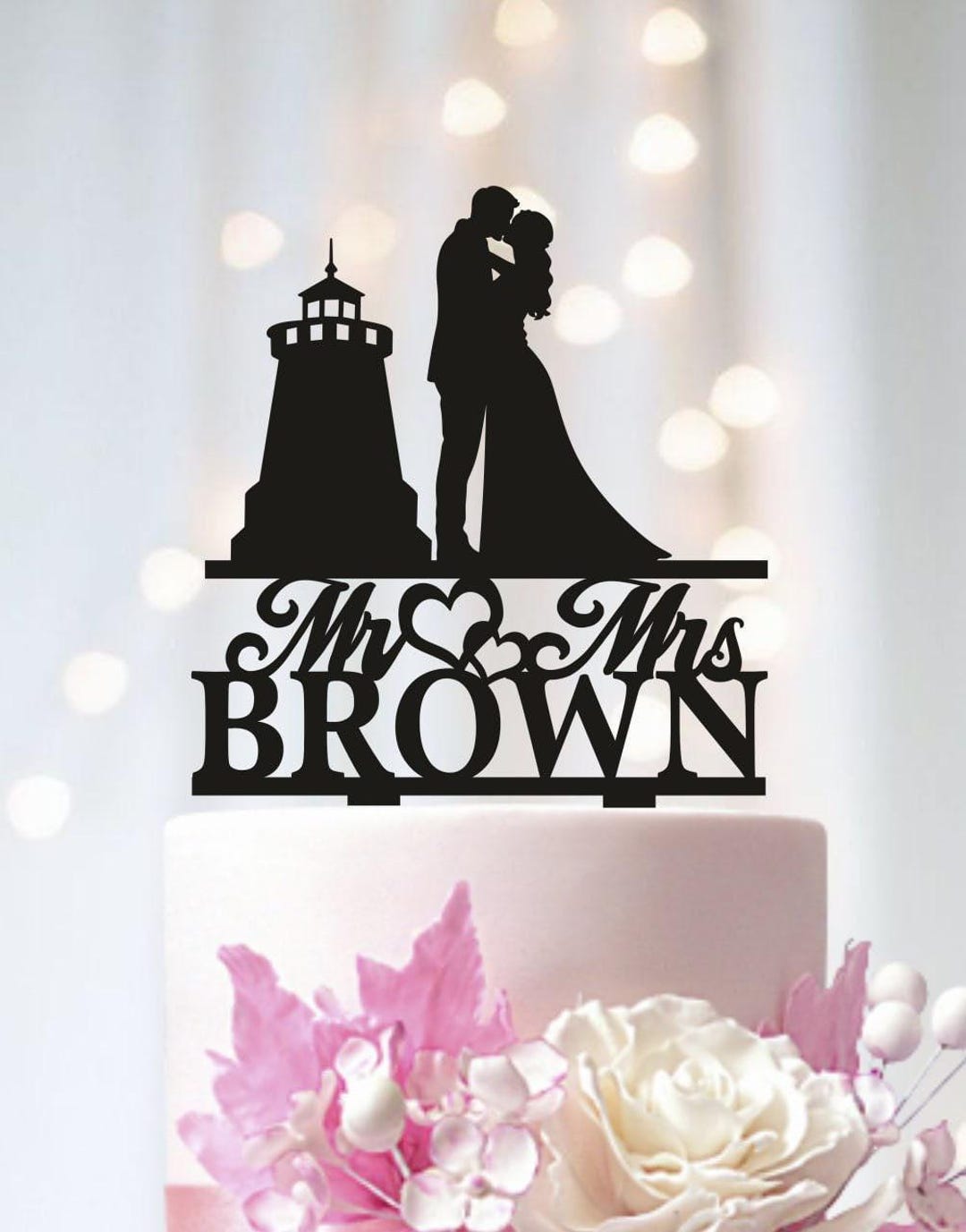 Custom Lighthouse Wedding Cake Topper, Ocean Wedding Cake Topper ...