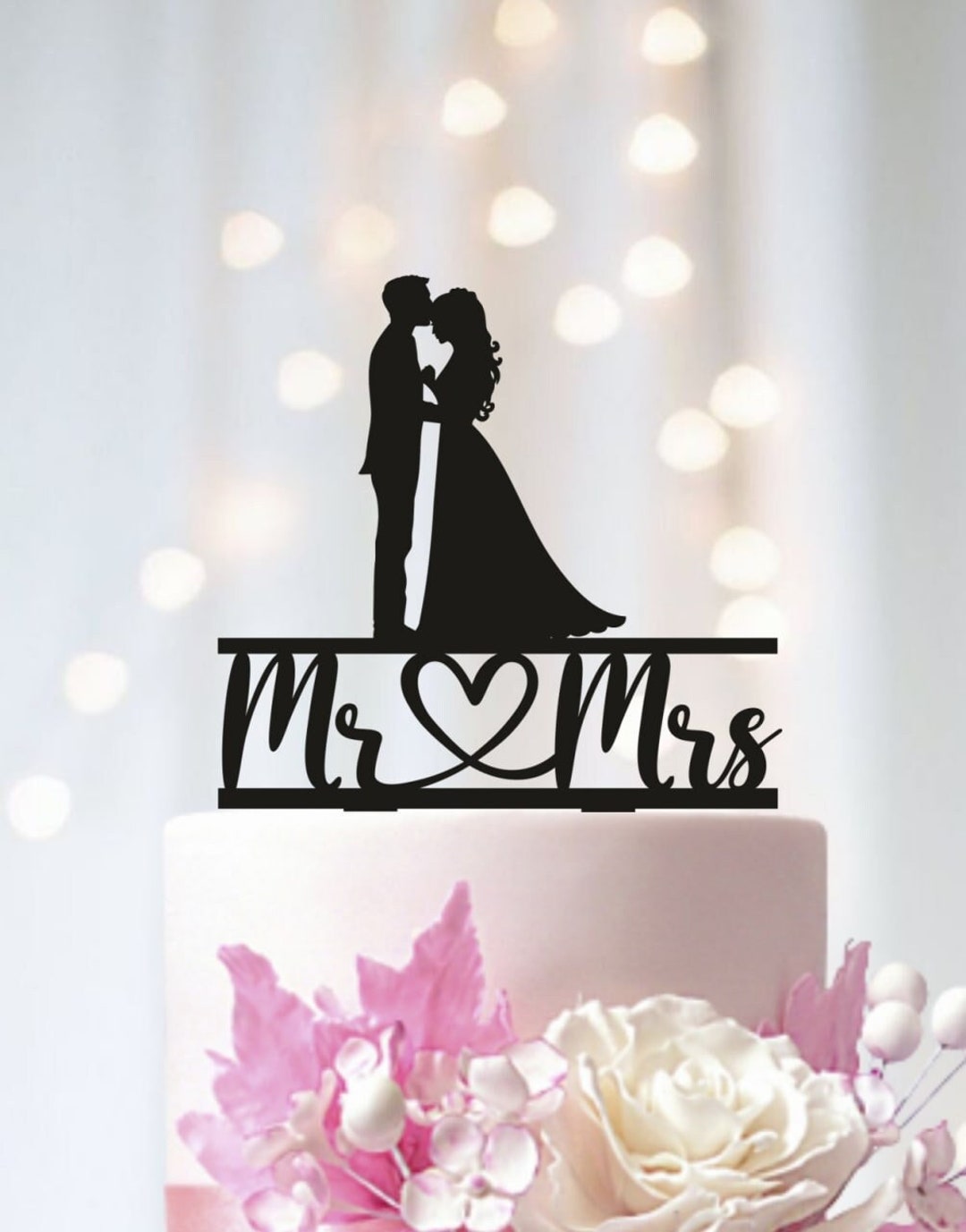 Couple Wedding Cake Topper Mr and Mrs Cake Topper Bride and Groom ...
