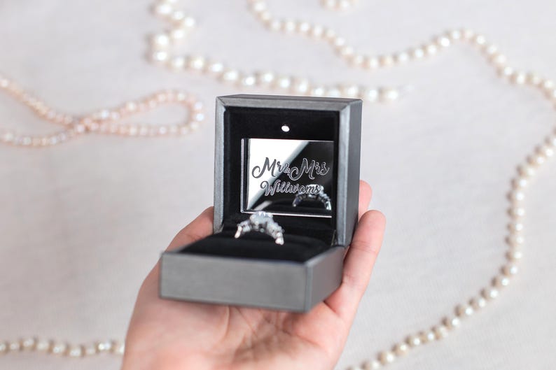 Personalized Leather Ring Box | Custom Monogram Proposal Holder (65*60 ...
