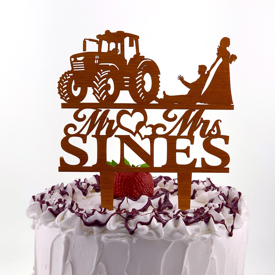 Tractor Wedding Cake Topper, Farmer Cake Topper, Country Cake Topper ...
