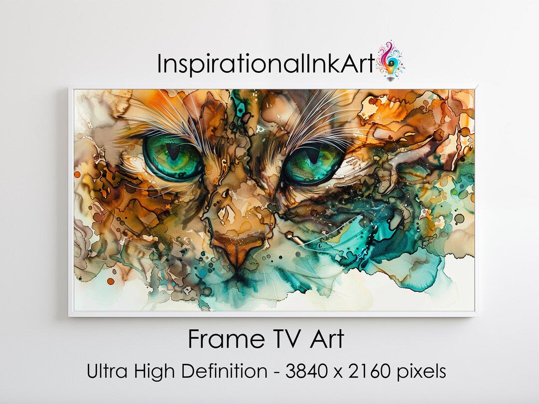 Bengal Cat Alcohol Ink Digital Wallpaper, Gift for Cat Lovers, Pet ...
