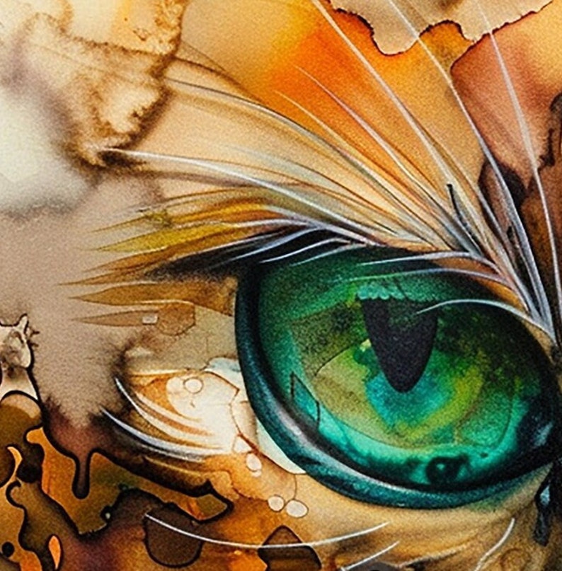 Bengal Cat Alcohol Ink Digital Wallpaper, Gift for Cat Lovers, Pet ...