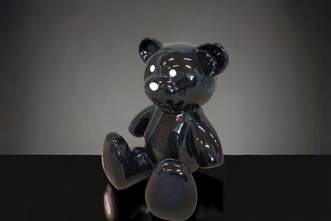 Classic Teddy Bear Sculpture Plastic Bear Black Teddy Bear Ornament ...