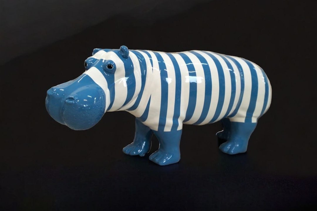 Massive Hippo Statue Animal Lover Gift Hippopotamus Figurine Garden ...