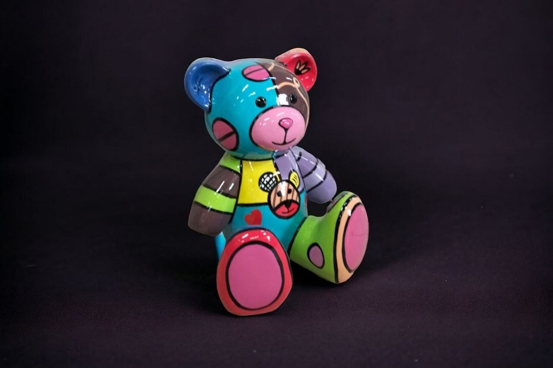 Multicolour Teddy Bear Cute Bear Figurine Teddy Bear Decor Unique ...