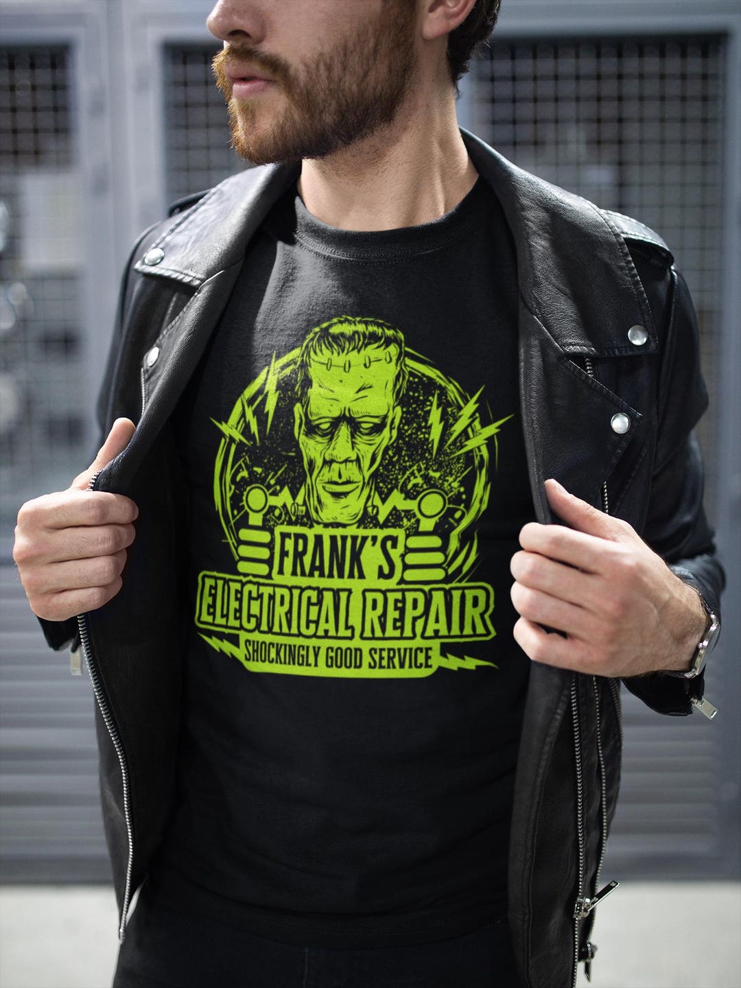 Frankenstein T-shirt: Funny Halloween Monster Tee - Frank's Electrical ...