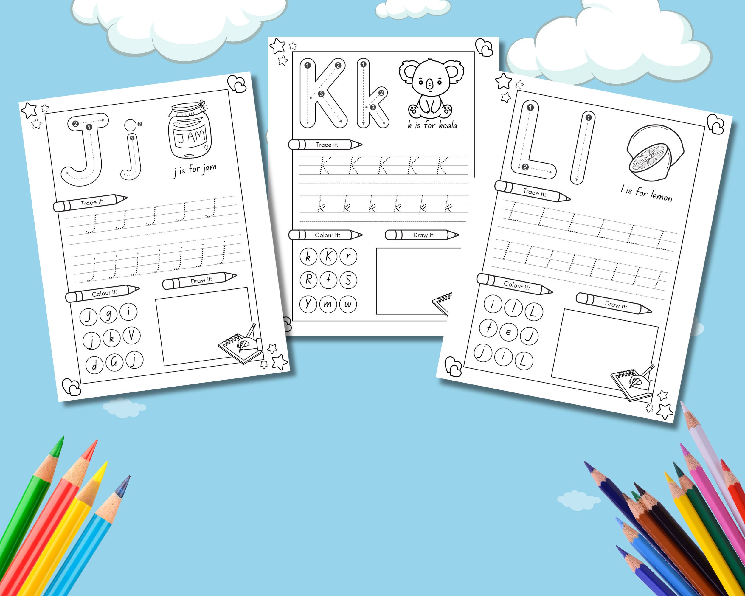 26 Printable Uppercase and Lowercase Alphabet Tracing Worksheets ...