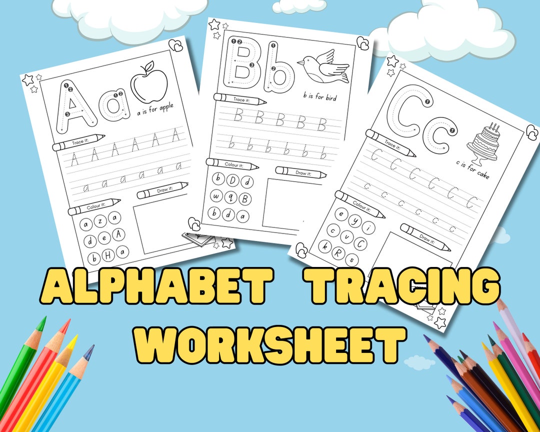 26 Printable Uppercase and Lowercase Alphabet Tracing Worksheets ...