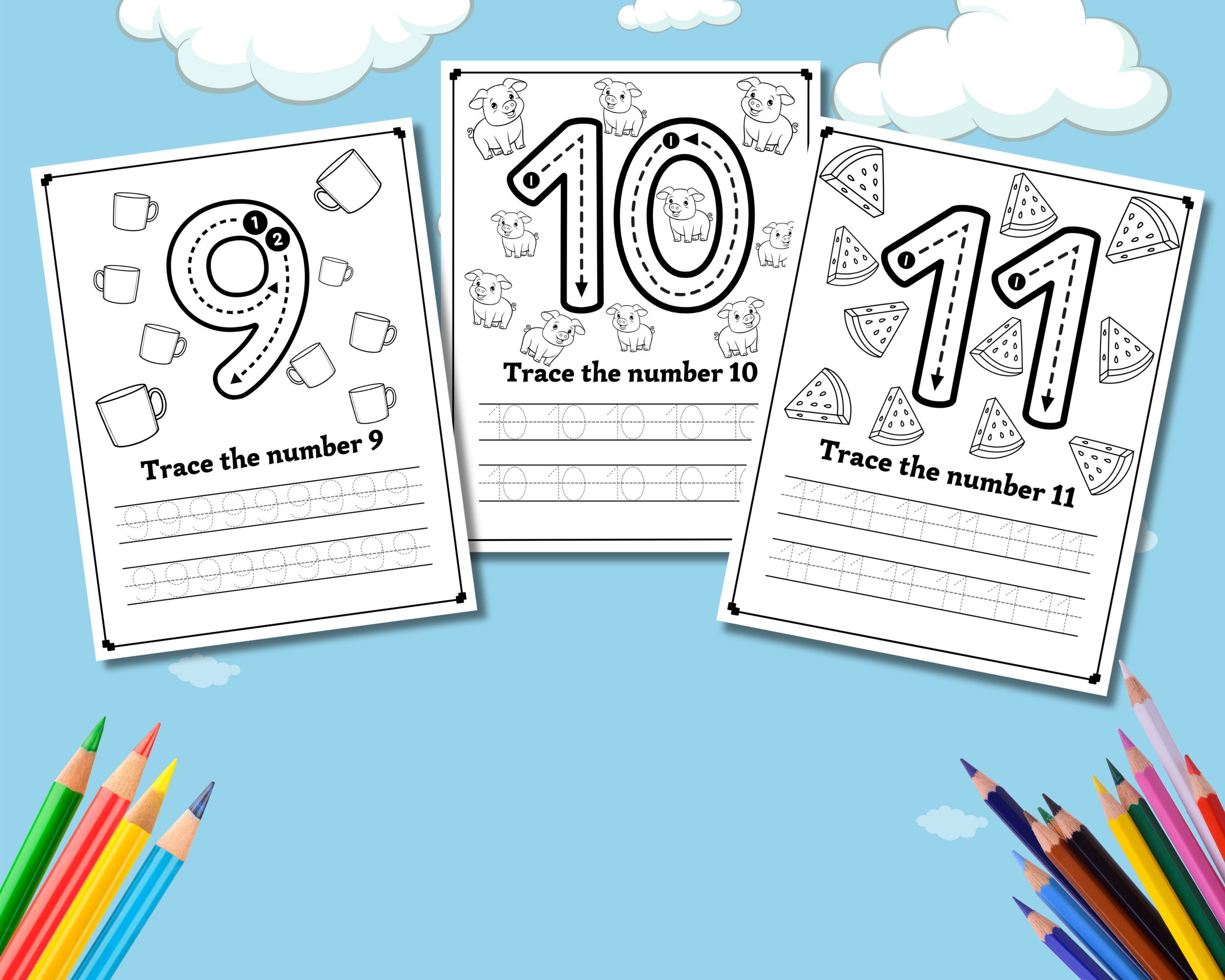 21 Number Tracing Worksheets, Traceable Numbers, Preschool Worksheets ...